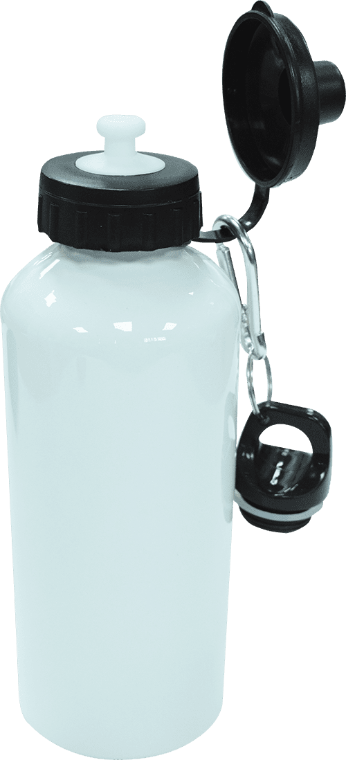 Water Bottle White 600ml with 2 Lids & White Box - The Magic Touch