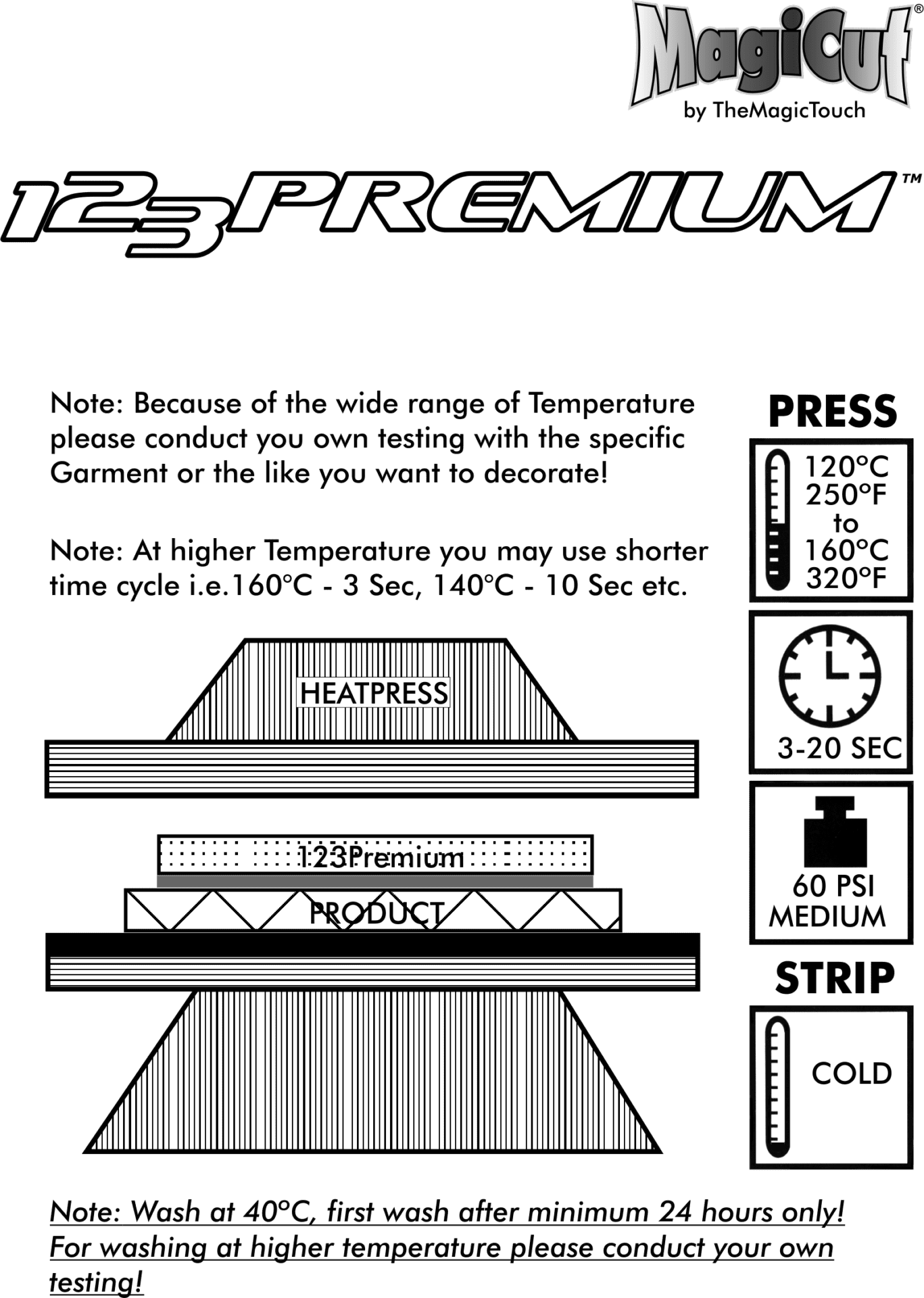 123 Premium (HTV) - The Magic Touch HTV Transfer Film Flex Vinyl