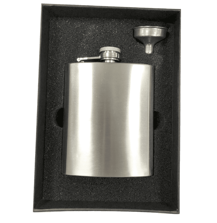 Hip Flask - 7oz Stainless Steel Including Funnel & Gift Box - The Magic ...