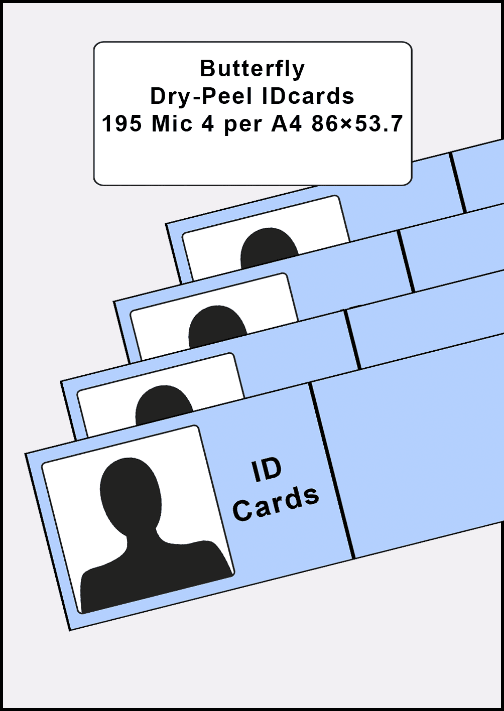 Butterfly Dry-Peel ID Cards 195 Mic 4 per A4 86x53.7 25P/Box - The ...